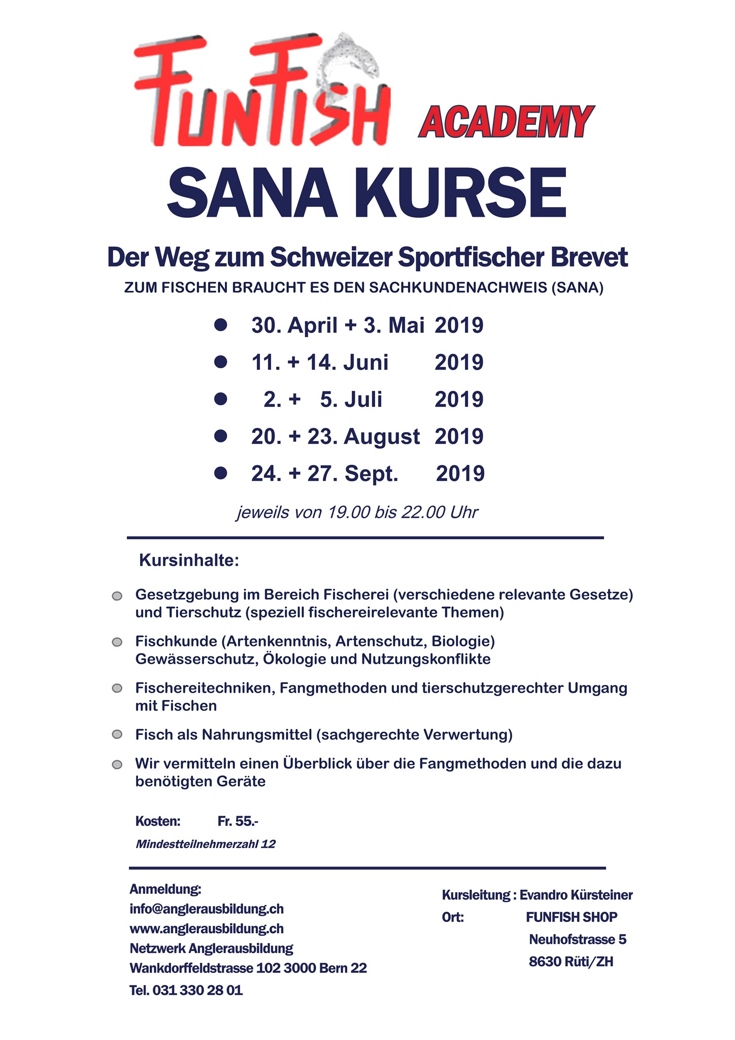 FUNFISH Fischereiartikel. Kurse